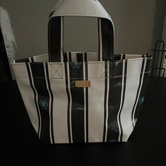 Consuela | Bags | Consuela Black And White Striped Tote Bag New | Poshmark